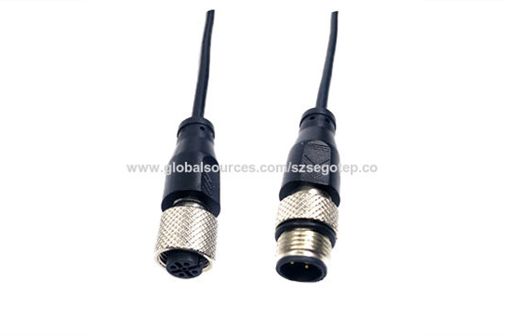 M12 A code Male Straight 3 Pin Aviation Connector Electrical with UL Cable-